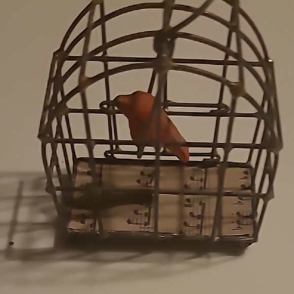 Source Unknown | Accents | Decorative Mini Bird Cage With Red Bird ...